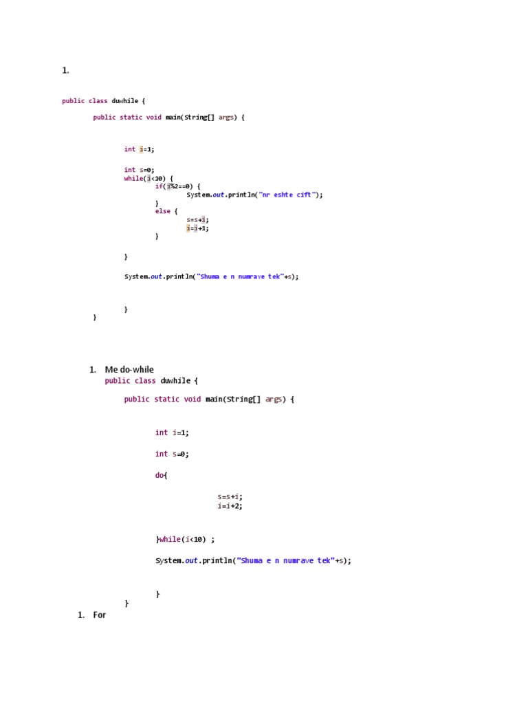 Ushtrime Programim JAVA | PDF | Software Engineering | Computer Programming
