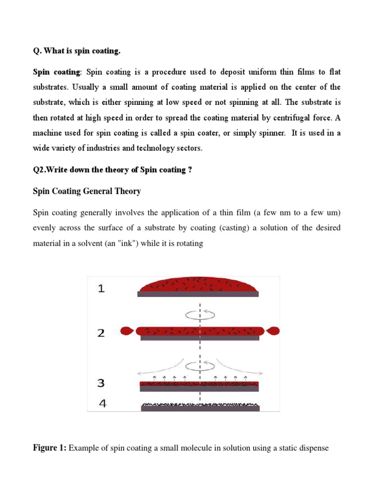 Spin Coating Method | PDF | Thin Film | Wafer (Electronics)