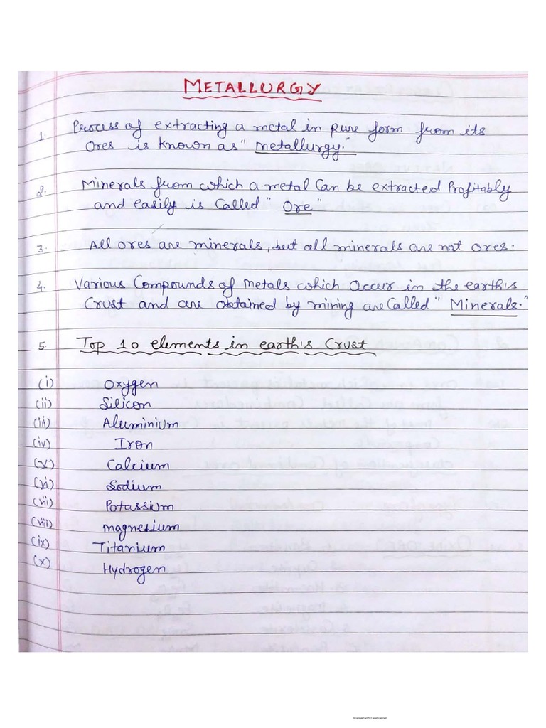 B-IOC-Metallurgy Handwritten Notes - 01 | PDF