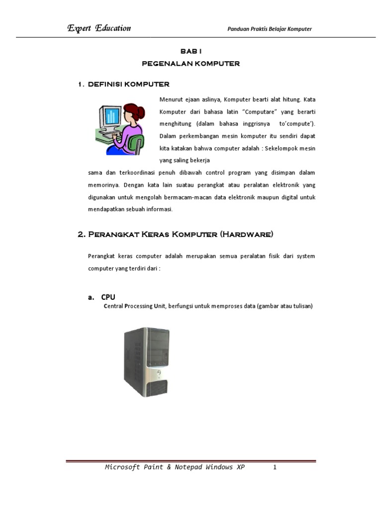 Modul Ms Paint Notepad Win XP 1 | PDF