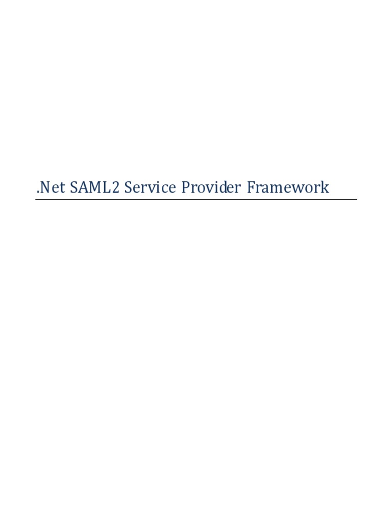 Net SAML2 Service Provider Framework | PDF | Http Cookie | Microsoft ...