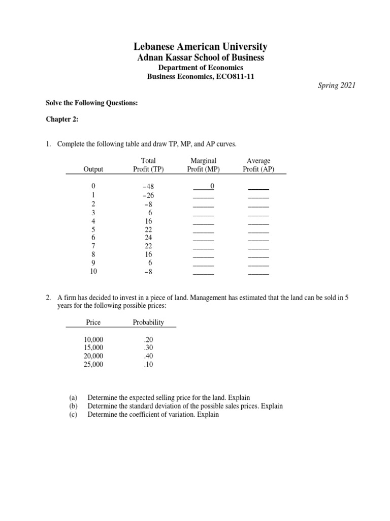 Hw1 Bus Econ Download Free Pdf Demand Price Elasticity Of Demand