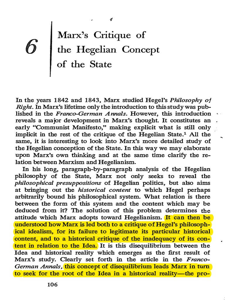 1946 - Hyppolite - Marx's Critique of Hegelian Concept of The State ...