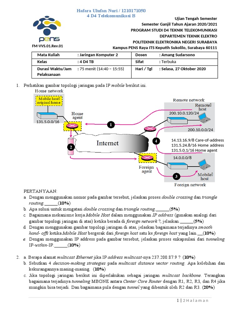 Soal UTS Jaringan Komputer 2 Dikonversi | PDF