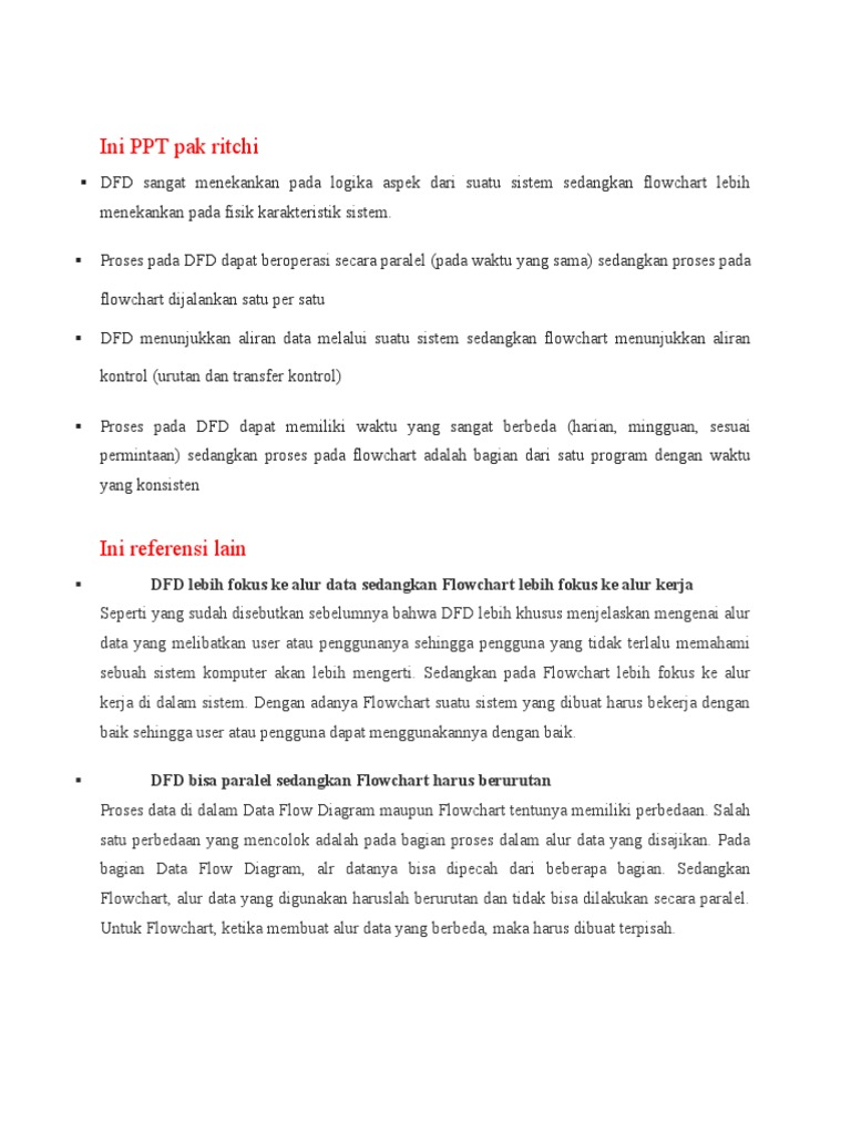 Perbedaan Flowchart Dan DFD | PDF
