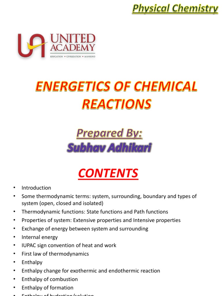 Thermodynamics for Chemistry Students | PDF | Enthalpy | Heat