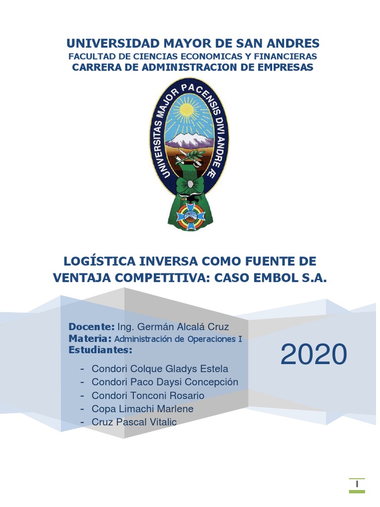 Logistica Inversa Como Fuente de Ventaja Competitiva - Caso Embol Sa - Grupo 3 | PDF | Logística ...