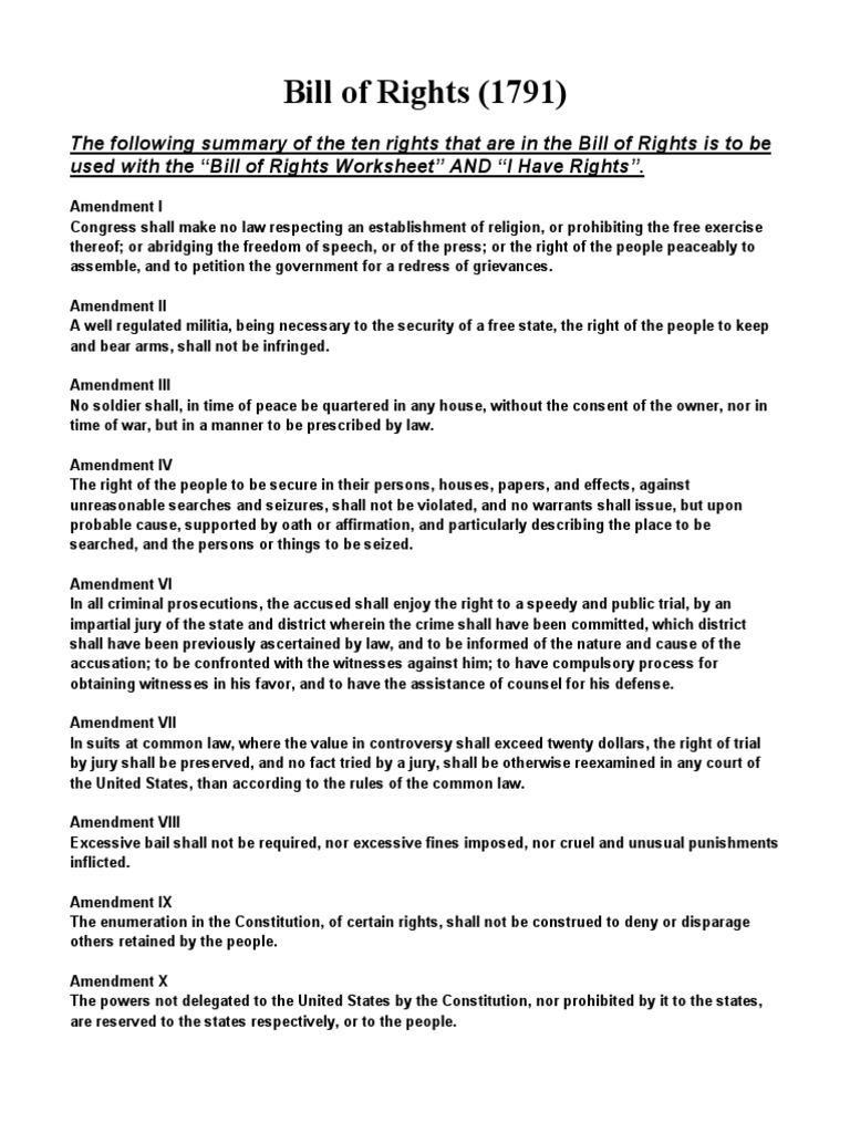 Bill of Rights | PDF
