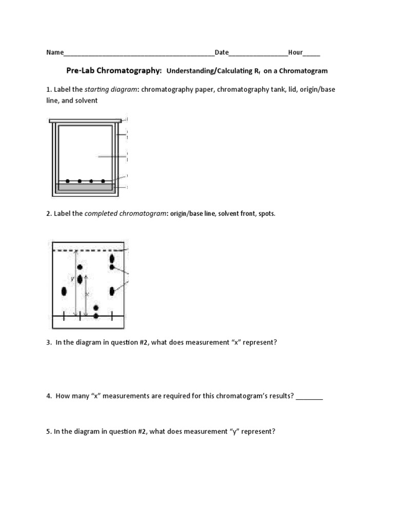 Lab 9.2 Prelab. RF Value Chromatography | PDF