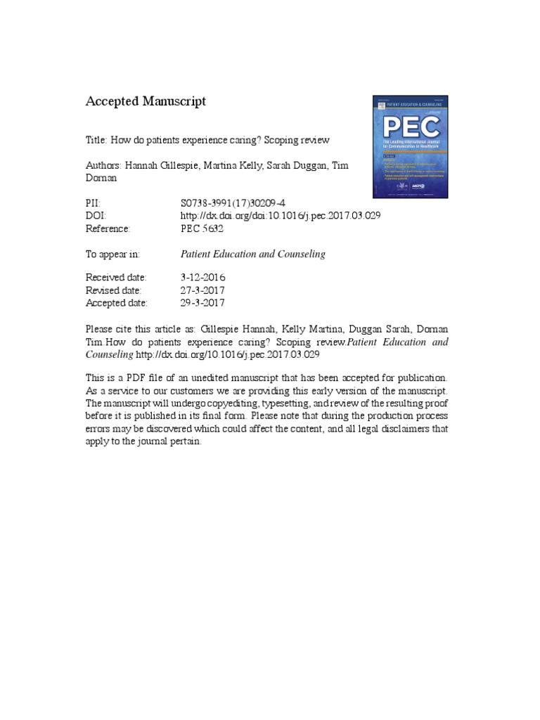 Accepted Manuscript: Patient Education and Counseling | Download Free ...