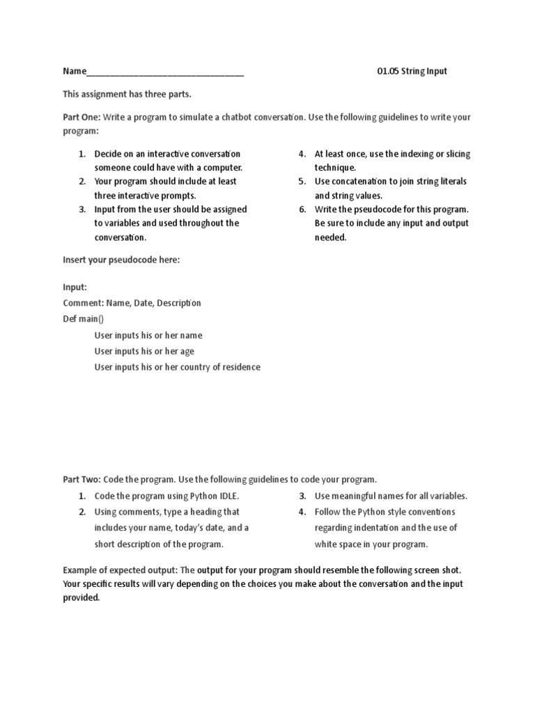 String Input Pdf Input Output Variable Computer Science