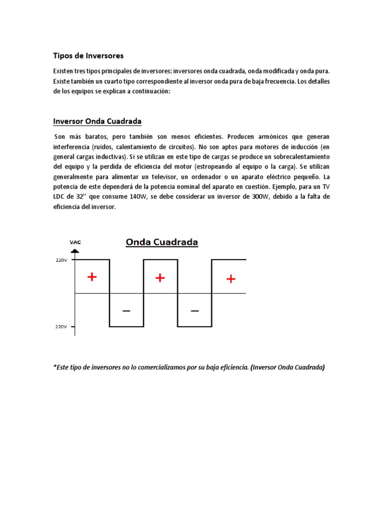 Tipos de Inversores | PDF | Inversor de energia | Energia electrica