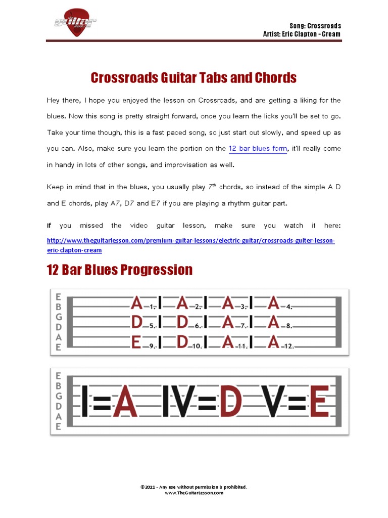 Crossroads Guitar Tabs and Chords: Song: Crossroads Artist: Eric ...