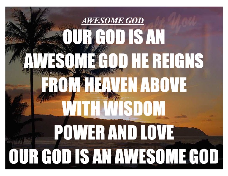 Awesome God | PDF | Metaphysics Of Religion | Religious Belief And Doctrine