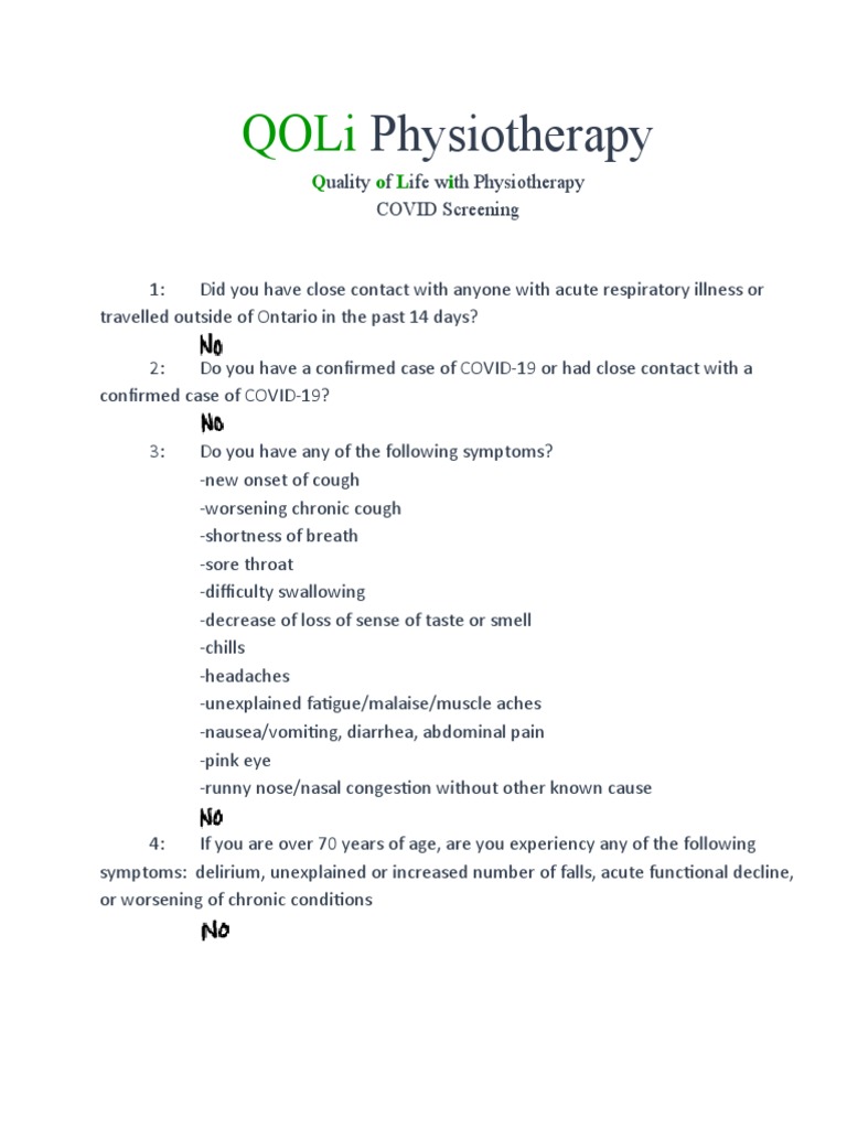 QOLi COVID Screening | PDF