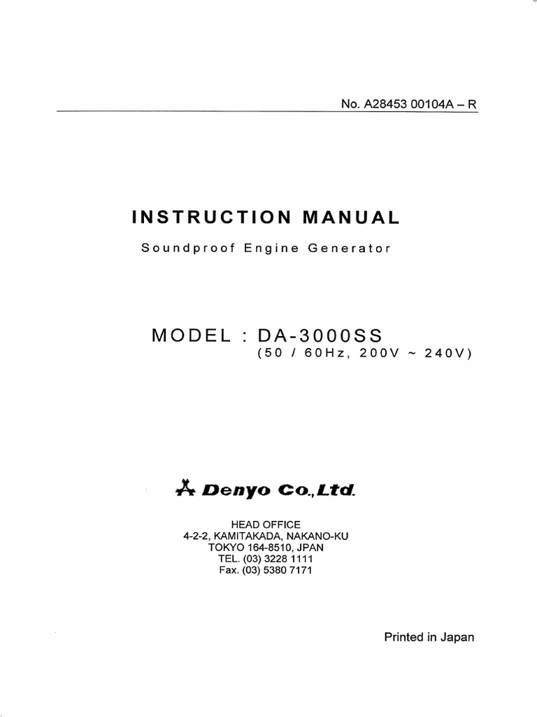 DA-3000SS (Instruction Manual A2845300104A-R) | PDF