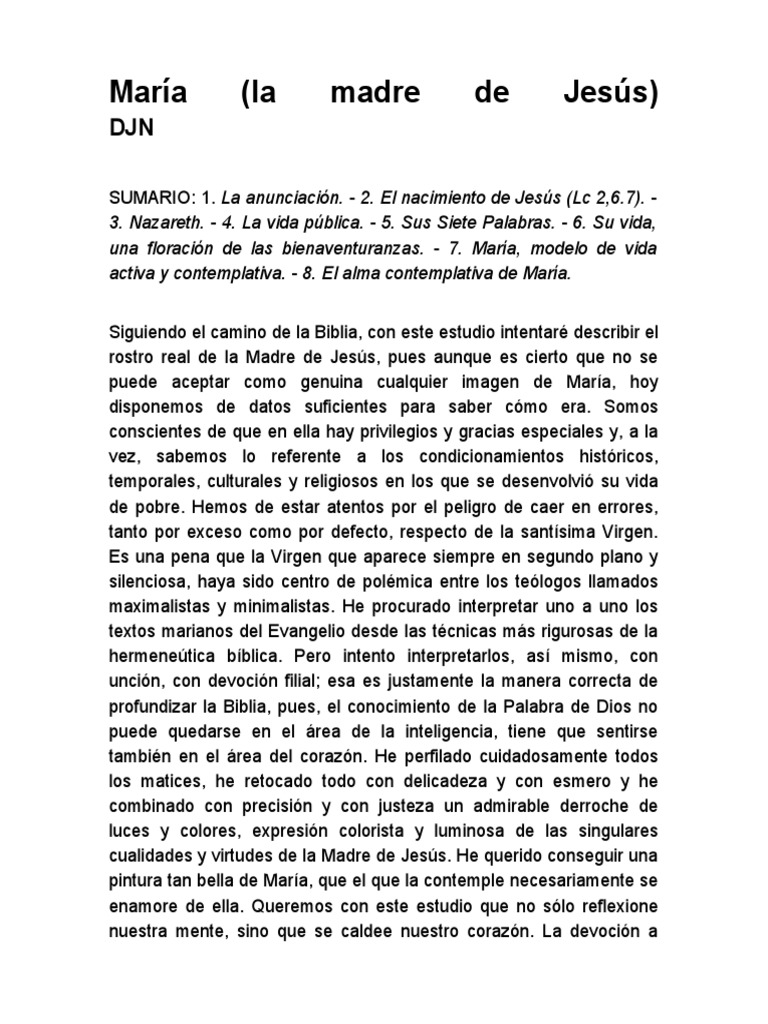 La Vida de María: Reflexiones y Fe | PDF | María, madre de Jesús ...