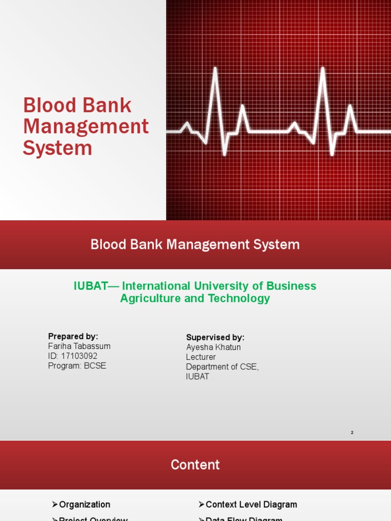 Blood Bank Management System Proposal | PDF | Information Technology ...