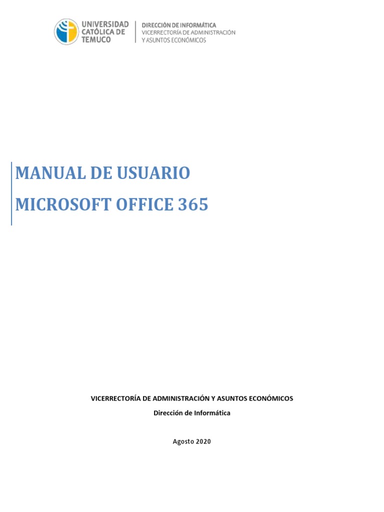 Manual Del Usuario OFFICE 365 | Descargar gratis PDF | Microsoft Office | Oficina 365