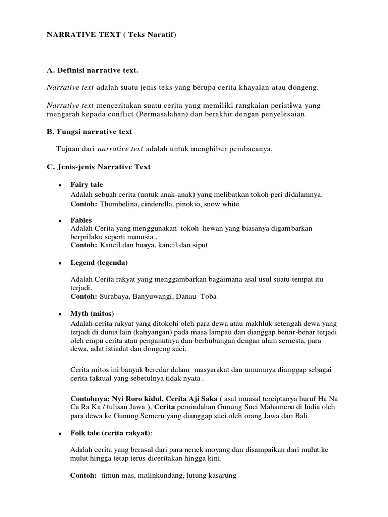 Materi NARRATIVE TEXT | PDF