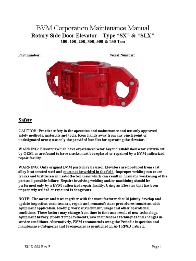 Manual-18 Rotary Side Door Elevator | PDF | Pipe (Fluid Conveyance ...