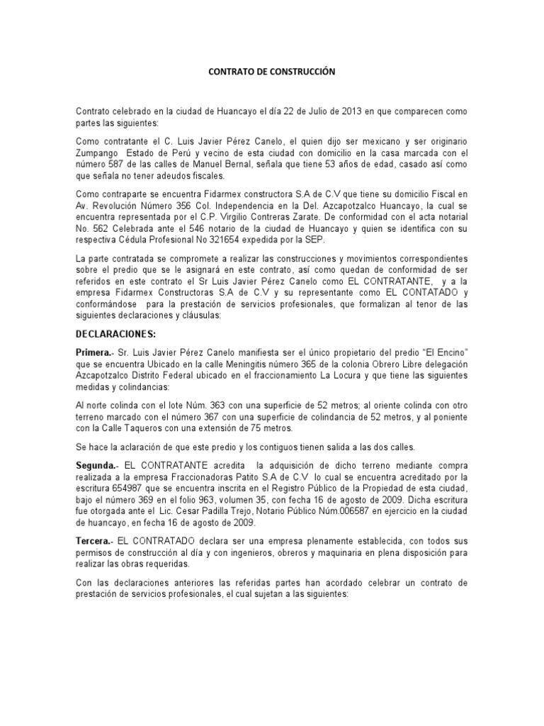 Contrato de Construcción | PDF | Ley común | Business