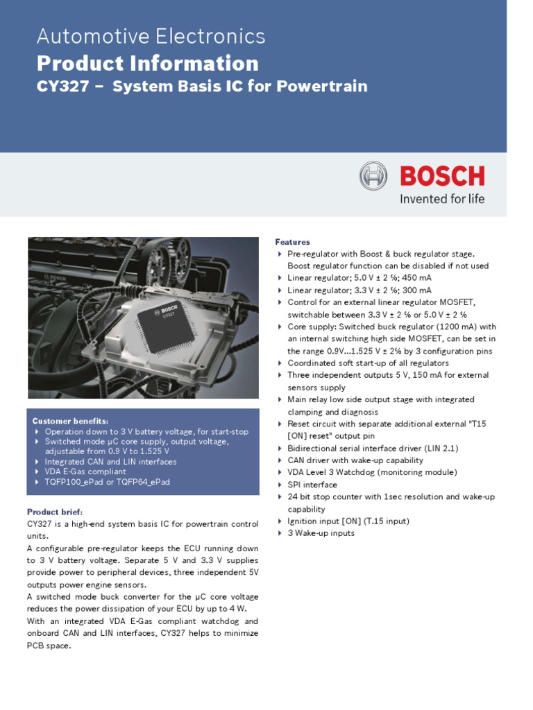 Bosch Ic Cy327 | PDF | Mosfet | Electrical Components