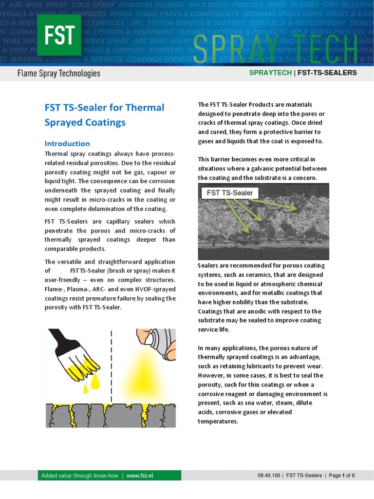 FST TS-Sealer For Thermal Sprayed Coatings: Spraytech | PDF | Porosity ...