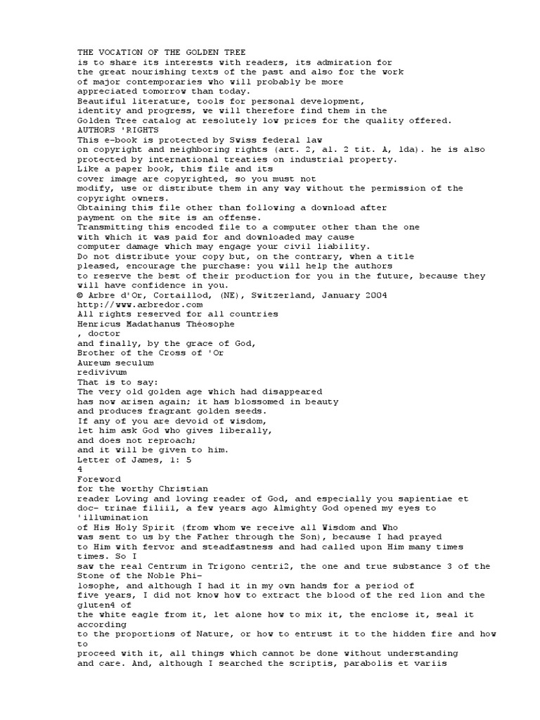 The Vocation of The Golden Tree | PDF | Moses | God