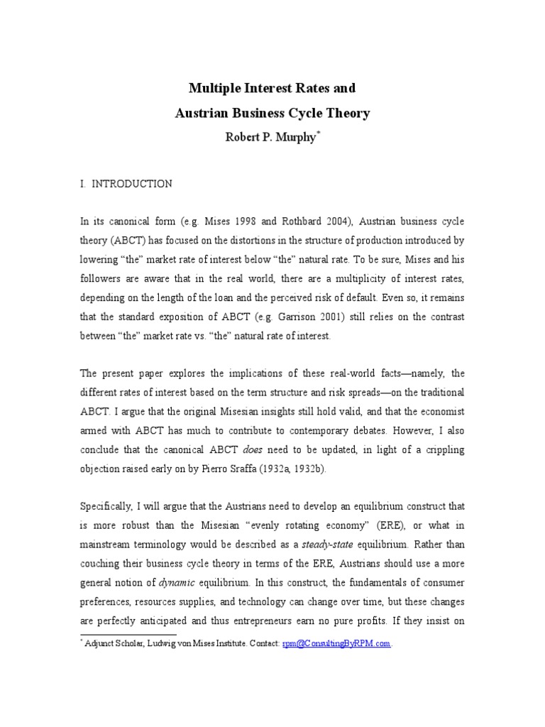 Multiple Interest Rates and ABCT | PDF | Interest | Economic Equilibrium