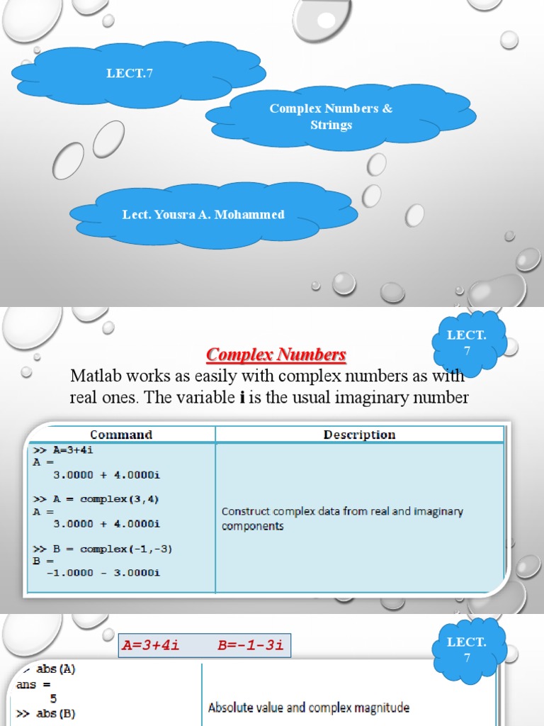 LECT.7 Complex Numbers & Strings | PDF | String (Computer Science ... LECT.7 Complex Numbers & Strings | PDF | String (Computer Science ...
