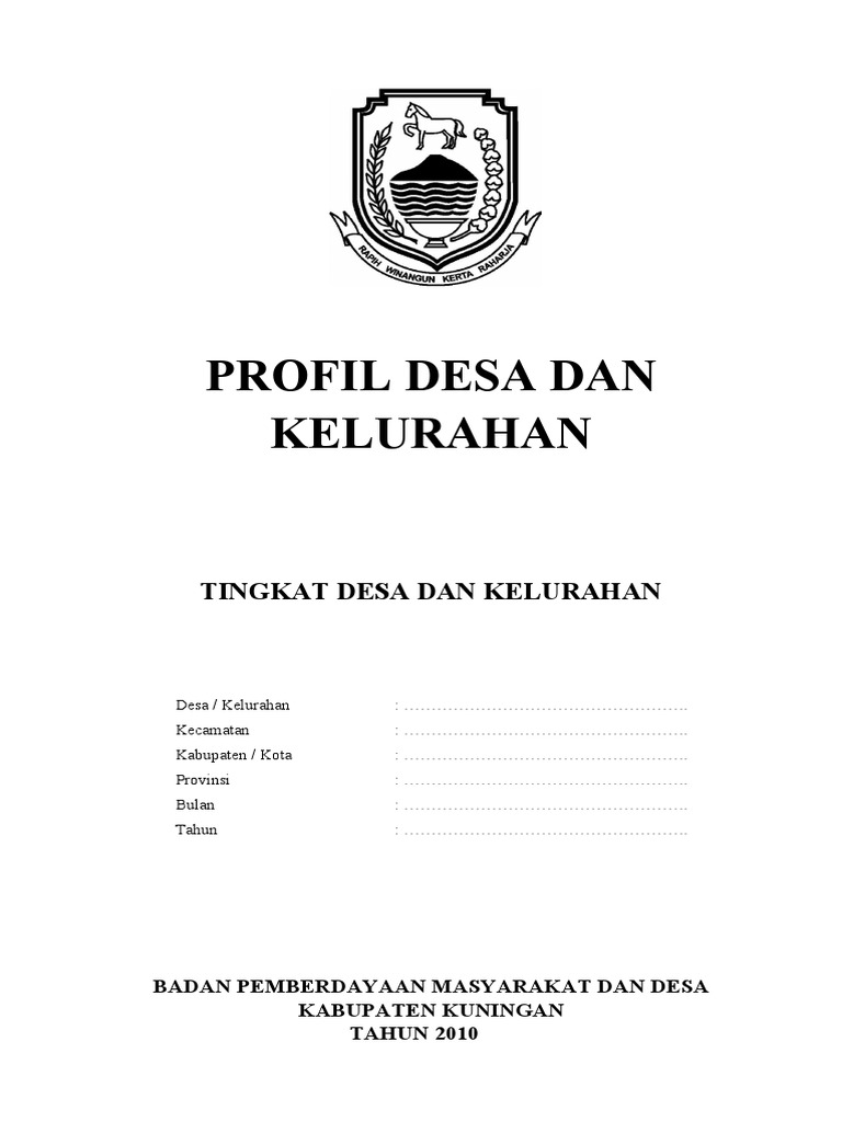 Format Profil Desa Dan Kelurahan | PDF