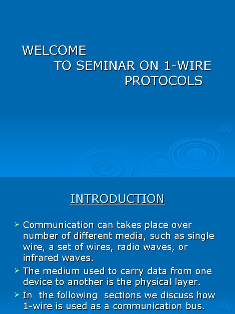 Welcome To Seminar On 1-Wire Protocols | PDF | Rectifier ...