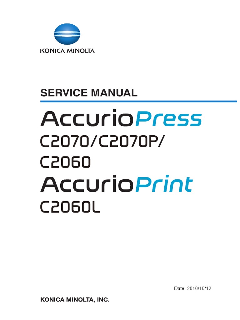 AccurioPress C2070 C2070P C2060 Print C2060L E SM v1.0 | PDF | Manufactured Goods | Nature