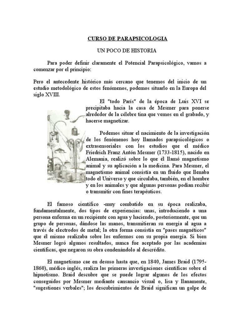 Curso de Parapsicología: Historia y Fenómenos | PDF | Parasicología ...