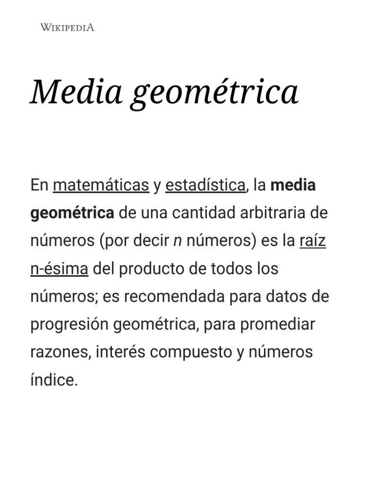 Media Geométrica - Wikipedia, La Enciclopedia Libre | PDF | Euclides ...