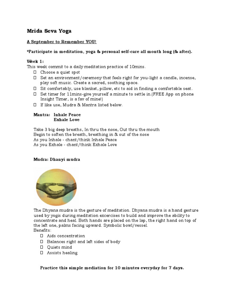 September Self-Care Yoga Guide | PDF | Mantra | Meditation