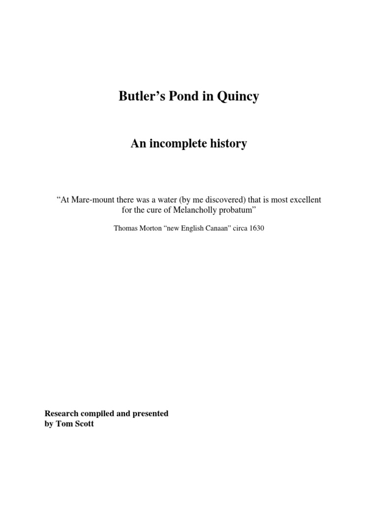 Butler Pond History Final | PDF | Quincy | Glacier