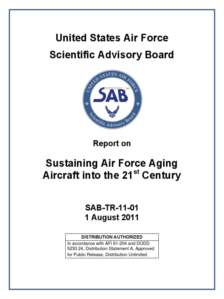 USAF SAB Sustaining Aging Aircraft Study Final Report (Public Release ...