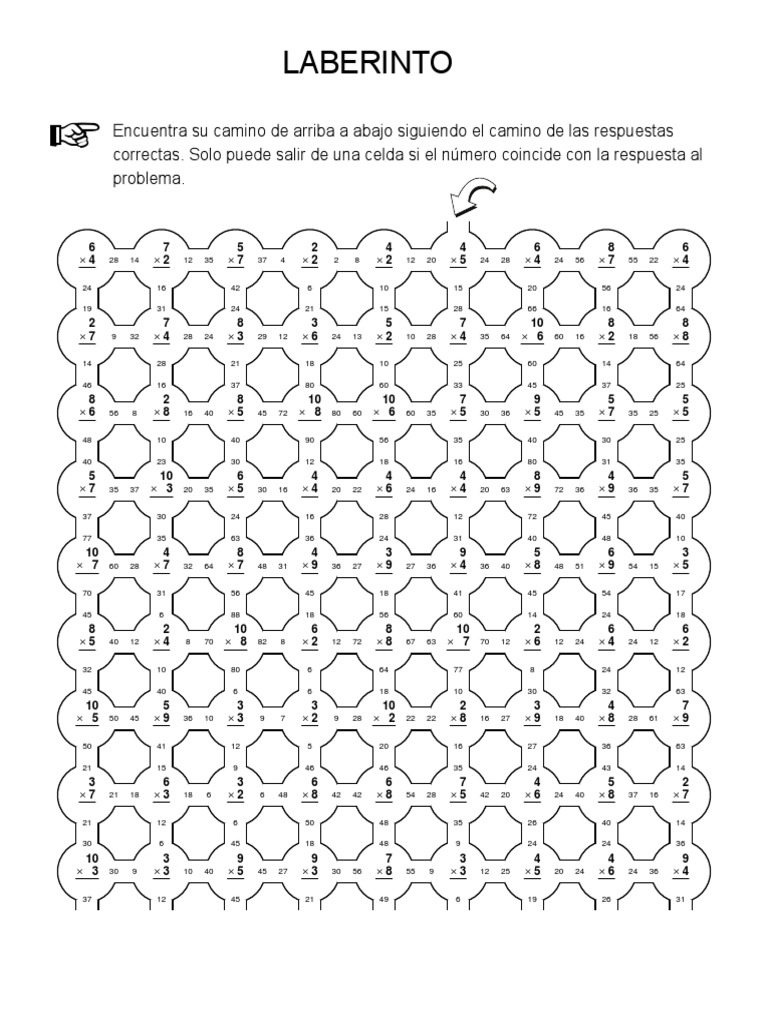 WorksheetWorks Multiplication Math Maze 2 | PDF