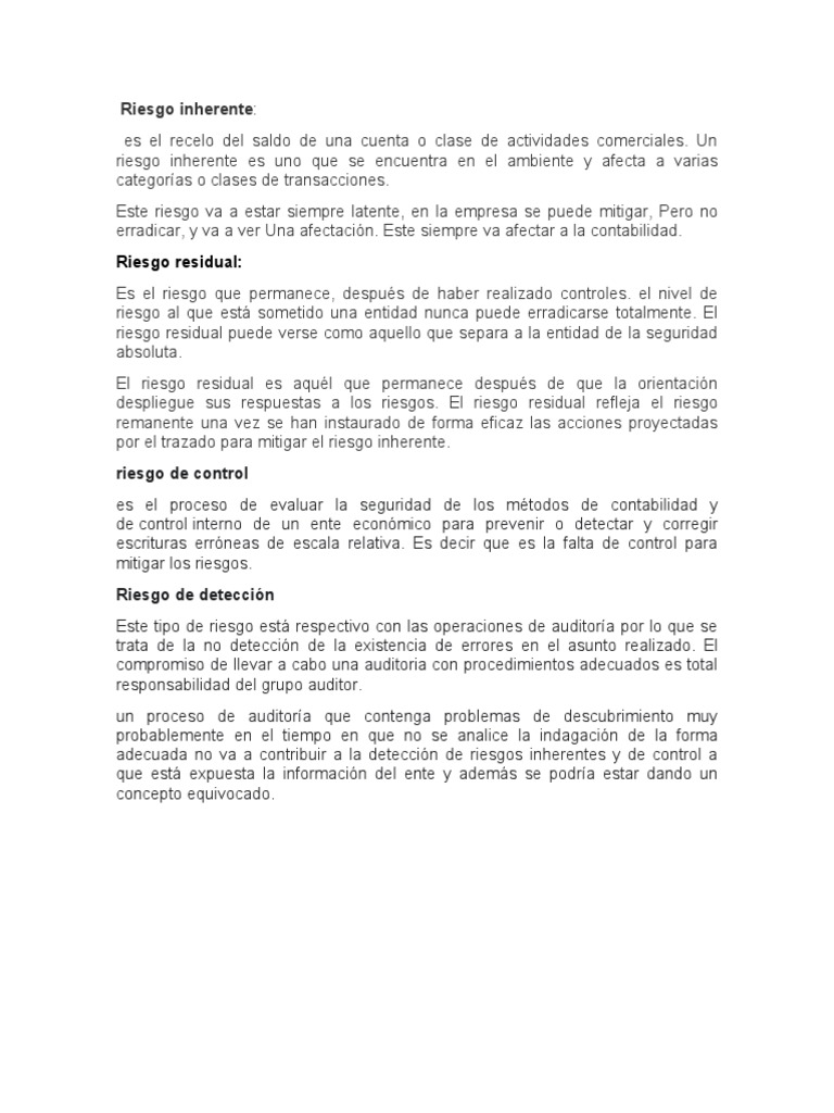 Riesgo Inherente | PDF