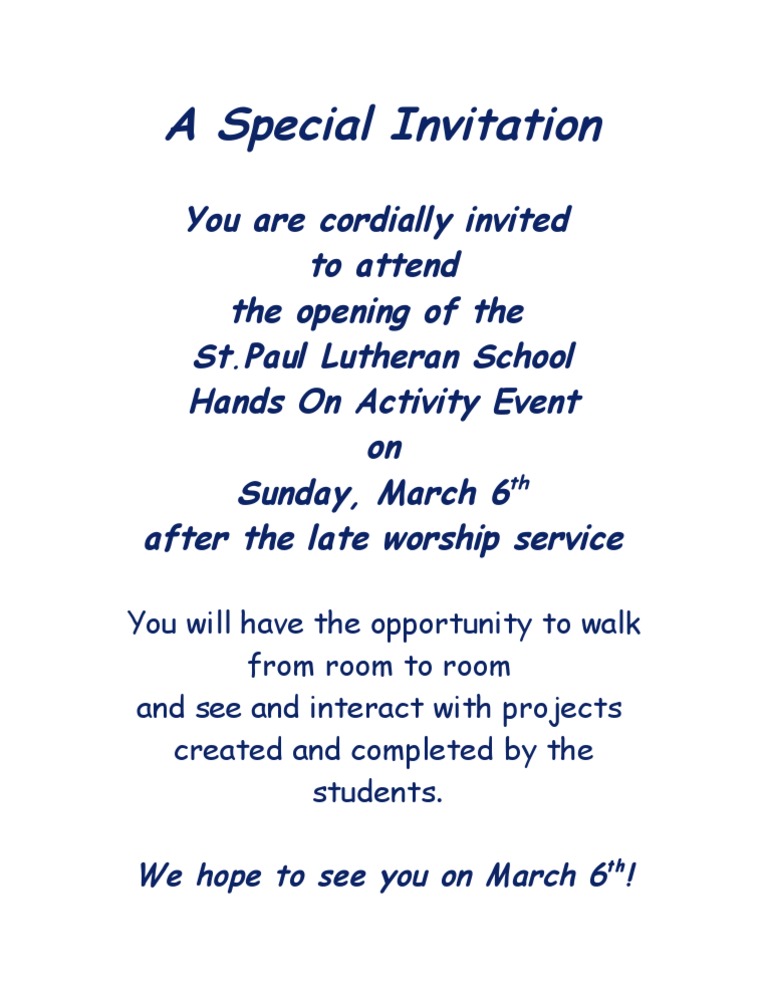 NLSW Special Invitation | PDF