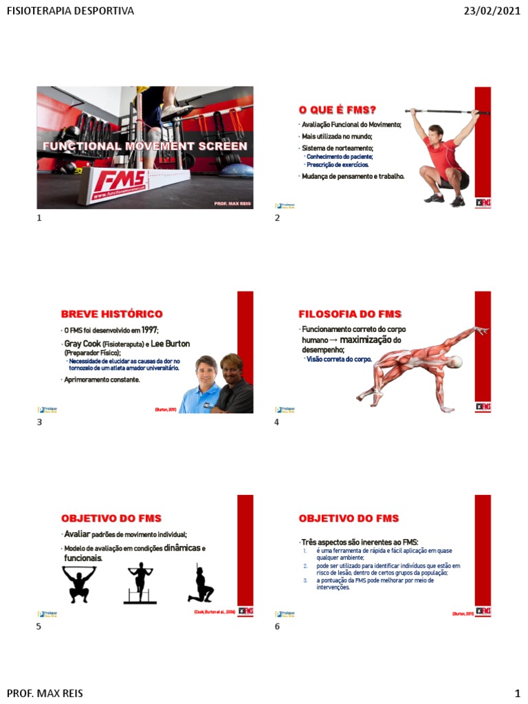 FMS - Functional Movement Screen | PDF | Flexibilidade (anatomia) | Dor