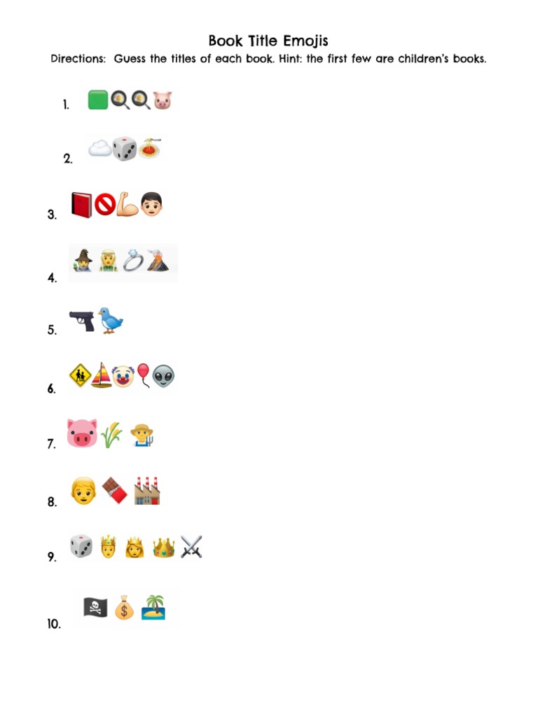 2021 Book Title Emojis | PDF
