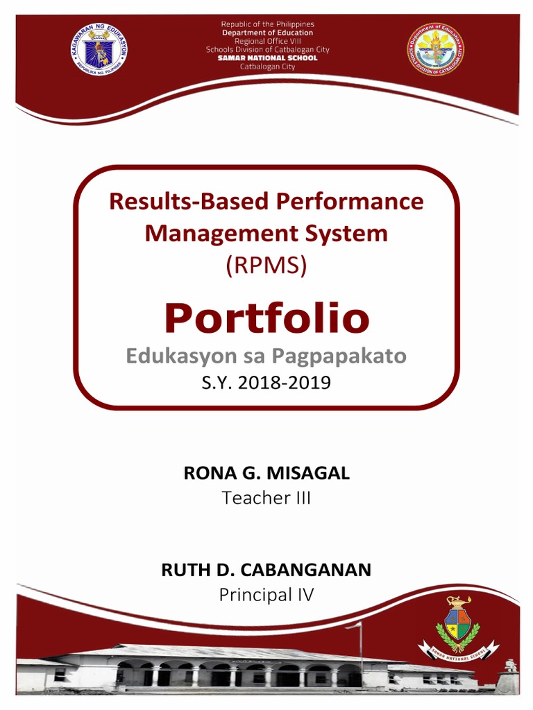 Sample Completed RPMS Portfolio by Teacher Rona G. Misagal | PDF