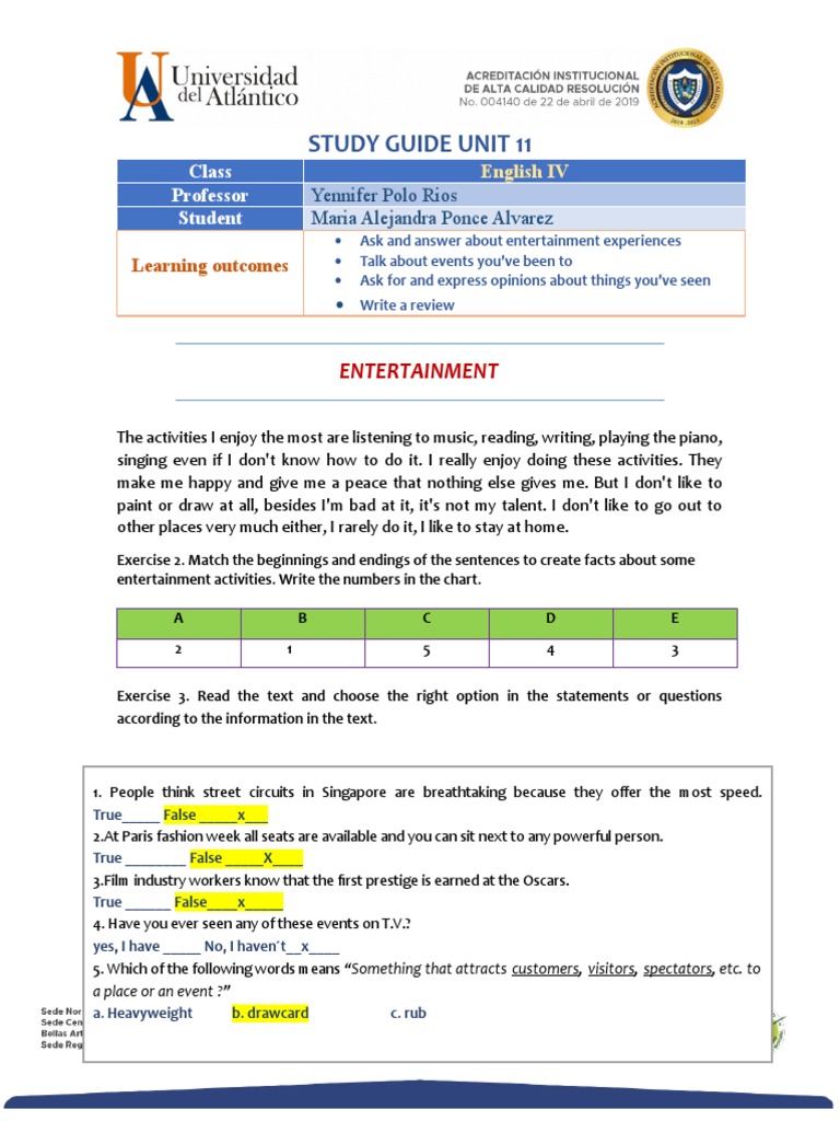 Study Guide Unit 11: Class Professor Student | PDF