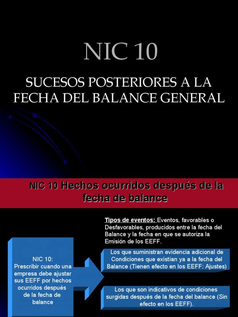 Hechos Posteriores al Balance NIC 10 | PDF | Devengo | Contabilidad