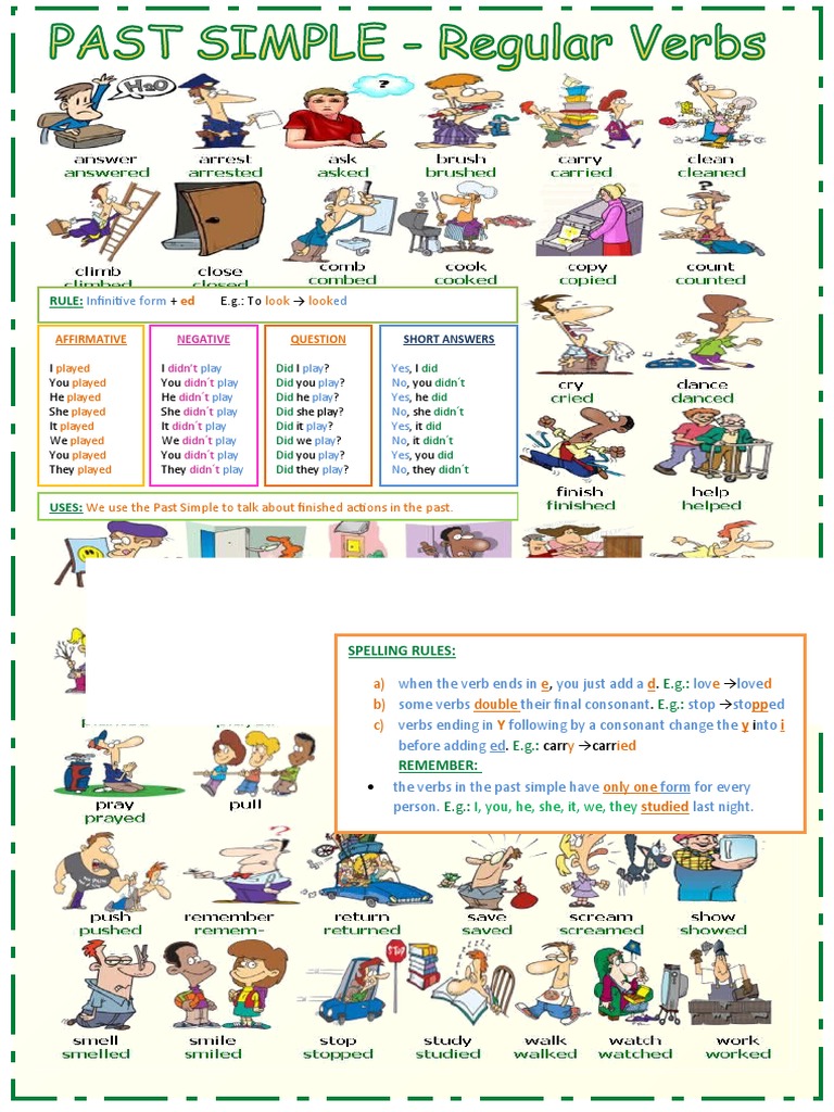 Simple Past Regular Verbs WS1 | PDF | Question | Morphology