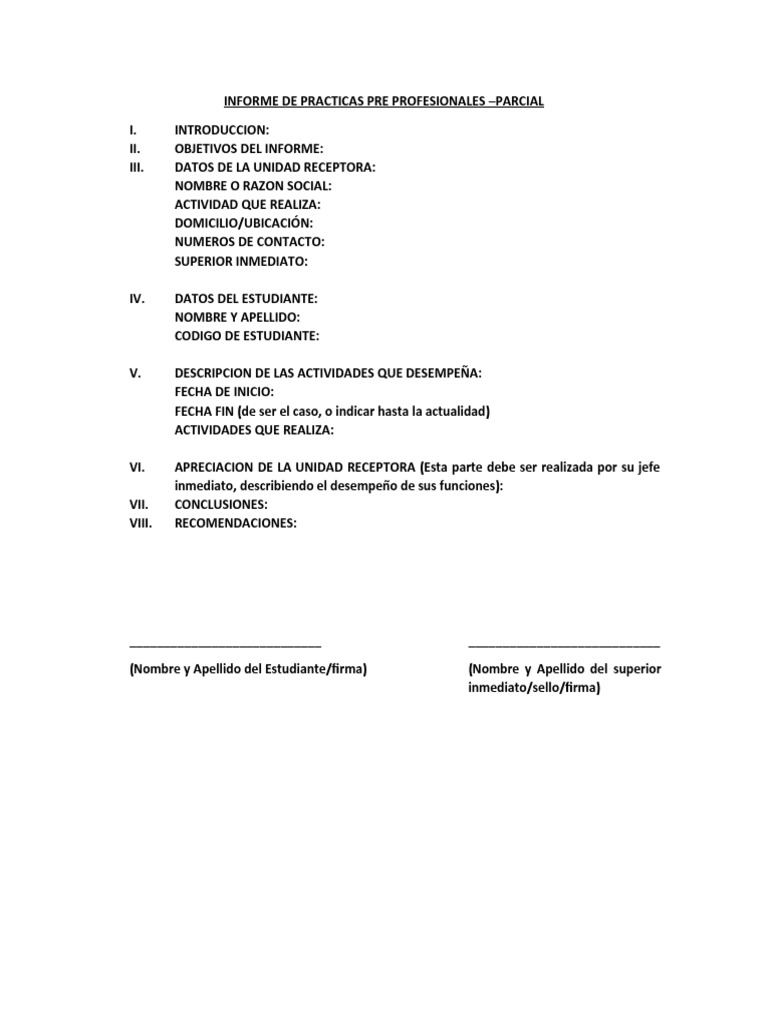 Informe Parcial de Practicas Pre Profesionales | PDF | Crecimiento ...