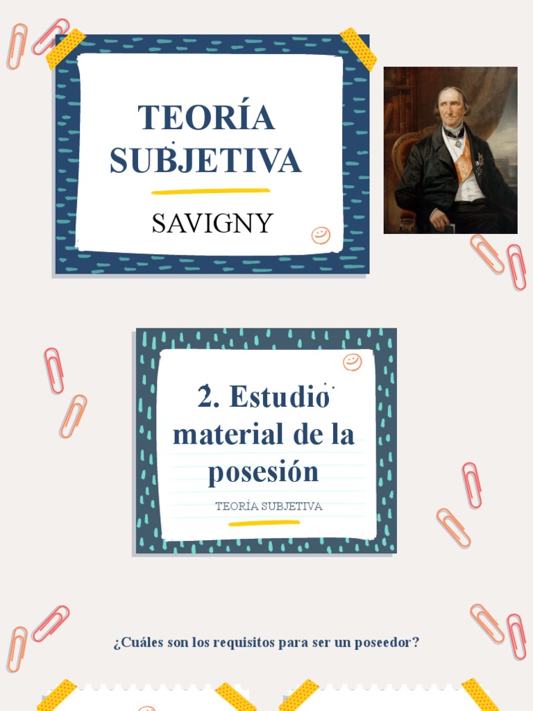 Teoría Subjetiva - Savigny | PDF | Posesión (Ley) | Principios éticos